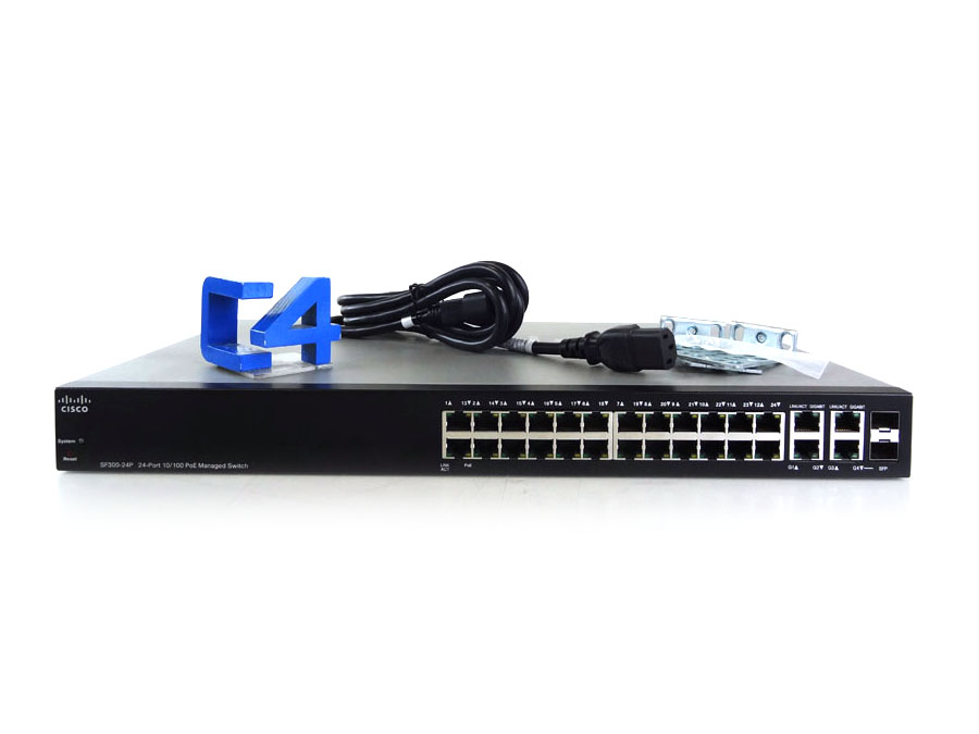 CISCO SF300-24P 24-PORT 10/100 W/POE +GIG UPLINKS.H - SMART IT Hardware ...