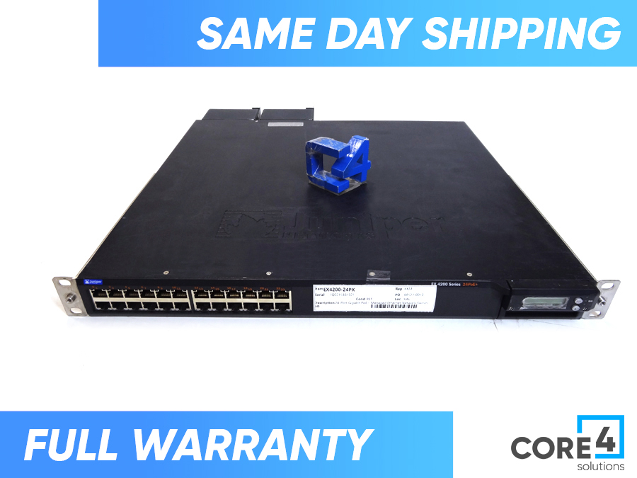 JUNIPER EX4200-24PX 24-Port Gigabit PoE+ Managed Ethernet Network ...