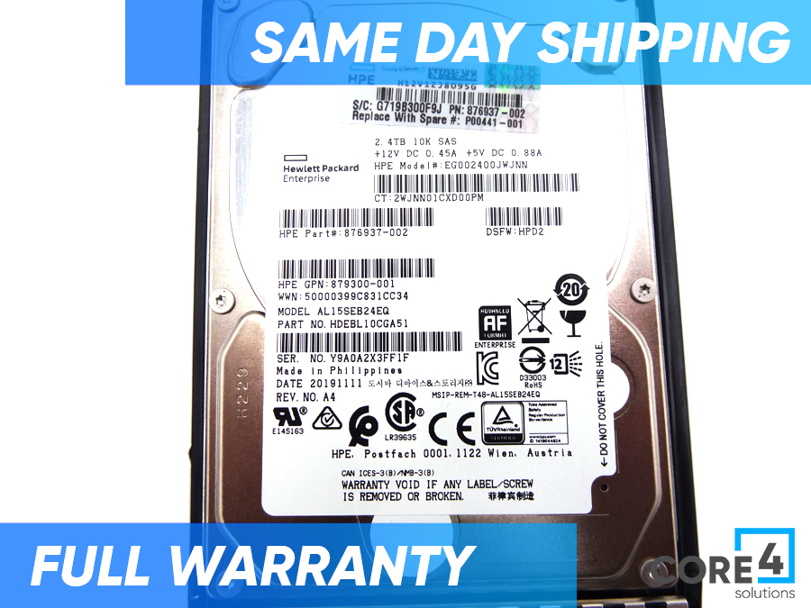 HP P00441-001 HPE MSA 2.4TB 12G SAS 10K SFF HDD - SMART IT Hardware and ...
